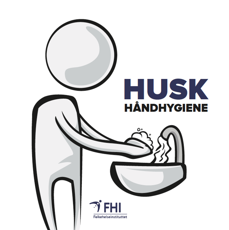 Husk håndhygiene – håndvask (klistrelapp) - FHI