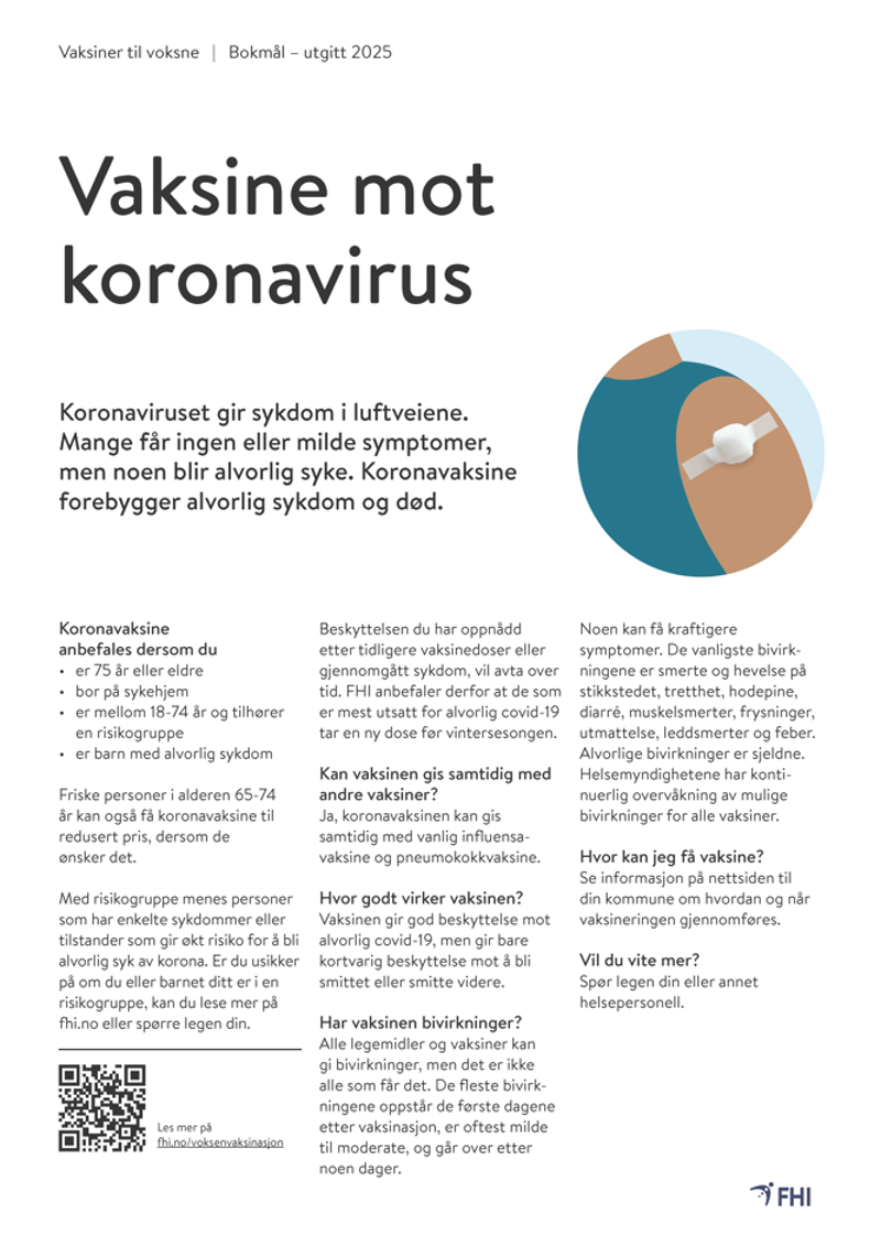 Vaksine mot koronavirus - FHI